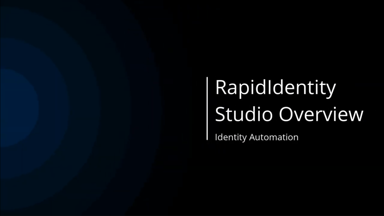 Free Webinar: RapidIdentity Studio Overview
